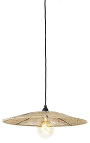 Venkovská závěsná lampa černá s provazem - Sacha