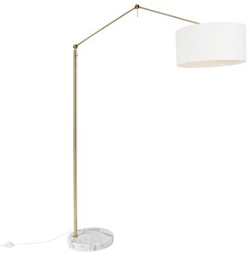 Moderní stojací lampa zlatá s stínítkem bílým 50 cm nastavitelná - Editor
