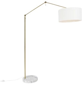 Moderní stojací lampa zlatá se stínidlem bílá 50 cm nastavitelná - Redaktor