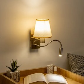 Brilagi - LED Nástěnná lampa NUBILA 1xE27/25W/230V+LED/3W mosaz/světle hnědá