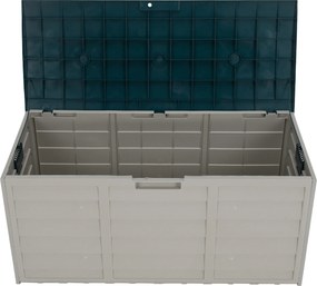 Zahradní úložný box, šedá/zelená, KORTEZ