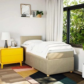 Box spring postel s matrací krémová 90x200 cm textil 3289637