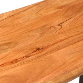 Lavice s živou hranou 110 cm masivní akáciové dřevo a ocel 286456
