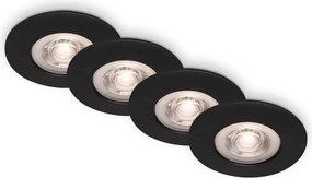 Briloner Vestavná LED svítidla (Sada 4, černá)