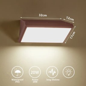 Brilagi - LED Venkovní nástěnné svítidlo TRIANGLE LED/20W/230V hnědá IP65