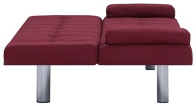 vidaXL 282191 Marketos Sofa Bed with Two Pillows Wine Red Polyester