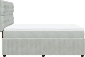Box spring postel s matrací světle šedá 160x200 cm samet 3294688