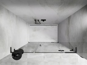 Mexen Lunar L, pravé otočné sprchové dveře 140 cm, 8mm čiré sklo, grafitový profil, 834SL-140-050-95-00-P