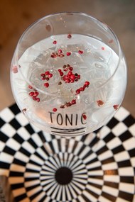 Sklenička s černým nápisem Gin Tonic - Ø12*22cm/880ml