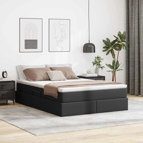 Postel s úložným prostorem a matrací Černá 140 x 190 cm 3370162