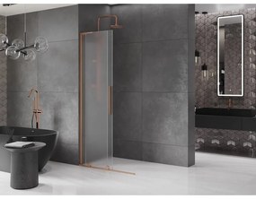 Mexen Velar L, posuvná sprchová zástěna Walk-in 120 x 200 cm, 8mm sklo námraza, měděná matná, 871-120-003-33-65