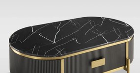 Konferenční stolek Stilig ST380A 124 cm zlatý/černý mramor