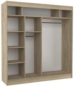 Šatní skříň s posuvnými dveřmi Gilton - 200 cm Barva: dub Sonoma