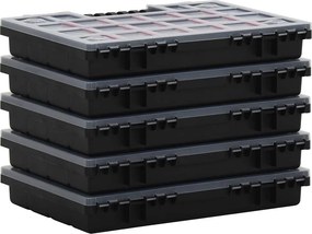 Organizéry na součástky 5 ks 34,5 x 25 x 5 cm polypropylen 152094