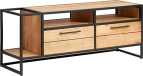 XXXLutz NÍZKÁ KOMODA, akácie, černá, medová, 135/54/47 cm MID.YOU - Online Only TV příslušenství - 001395001005