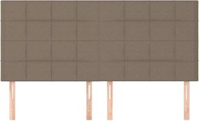 Čelo postele béžové 180x5x118/128 cm látkové 3116350