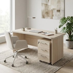Ergonomický stůl TopOffice 180 x 94,8 cm, pravý, akát světlý