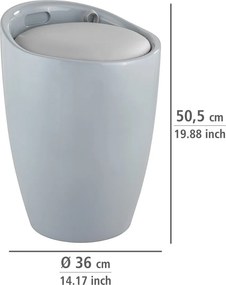 Taburet CANDY GREY - koš na prádlo, 2 v 1 , WENKO