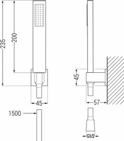Mexen příslušenství - 1-bodový ruční sprchový set R-02, chrom, 785005050-00