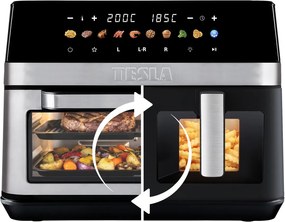 TESLA AirCook DualZone Q787 XXL Deluxe - multifunkční duální digitální horkovzdušná fritéza 2v1