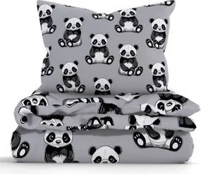MK Lůžkoviny Bavlněné povlečení Renforcé - Panda 140 × 200 cm, 70 x 90 cm