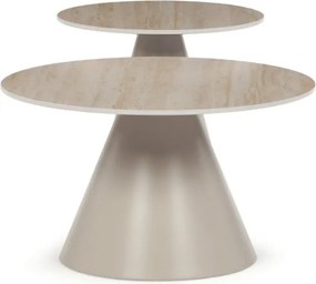 Konferenční stolek 70x70x41cm CT-F4118 TRV, keramika, travertin