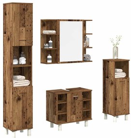 4dílná koupelnová sestava old wood kompozitní dřevo 3328557