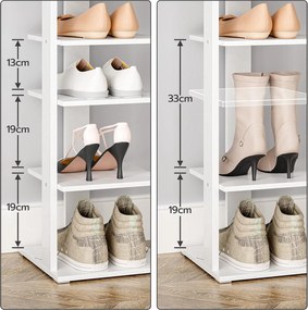 Úzký botník Vasagle Kloudy 28 cm bílý