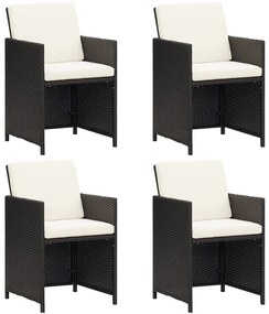 Zahradní křesla 4 ks polyratan černá 316745