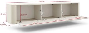 Kašmírová závěsná TV skříňka Trenza 200 cm