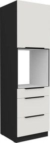 ARIA wb | vysoká skříňka 60 DPS-210 3S1F na vestavnou troubu | PREMIUM BOX | 60 cm | ANTI FINGERPRINT povrch | černá/bílá