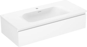 Mexen Orio, koupelnová skříňka 100 cm s umyvadlem Vela, 1 zásuvka, bílá matná, 91A10-10023-1-BF01-W23M01