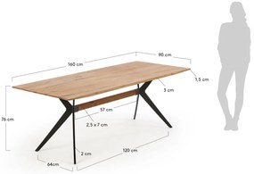 OnaDnes -20% Dubový jídelní stůl Kave Home Amethyst 160 x 90 cm