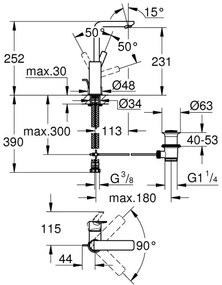 GROHE 23296001 - Umyvadlová baterie LINEARE velikost L lesklý chrom