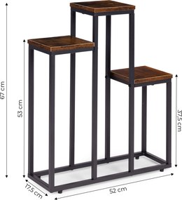 Stojan na květiny EVELIN 67x52 cm hnědý/černý
