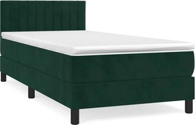 Box spring postel s matrací tmavě zelená 100x200 cm samet 3141410