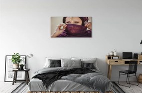 Obrazy na plátně Žena purple Materiál 140x70 cm