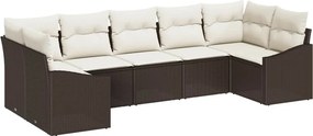 Set pohovek 7 ks Hnědá polyratan 3346868