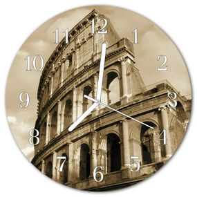 Skleněné hodiny kulaté Koloseum