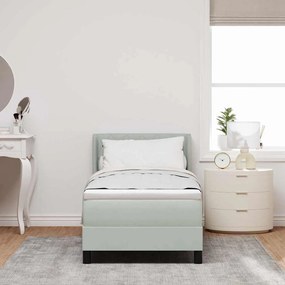 Postel s boxspringem s čelo Světle šedá 200 x 80 cm samet 3341384