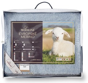 Wooline Vlněná Merino deka Thumbled světle modrá Rozměr: 75 x 100 cm