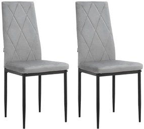 Danish style Jídelní židle Melly (SET 4 ks), samet, šedá