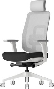 Kancelářská ergonomická židle K42 WHITE SP – síť/ čalouněná, černá