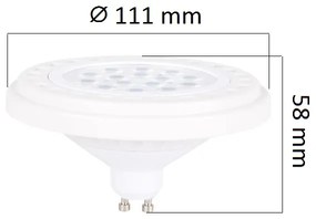 LED žárovka AR111/GU10 15W 1200lm teplá, ekvivalent 80W