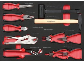 Pojízdný dílenský vozík na nářadí EXPERT, VČETNĚ NÁŘADÍ, 7 zásuvek, modrá