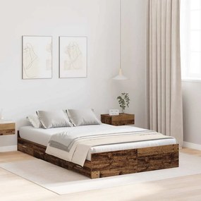 Rám postele s úložným prostorem s čelo Staré dřevo 120 x 190 cm 3335331