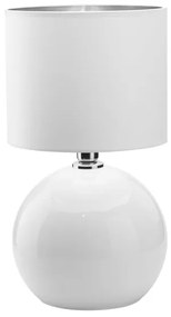 TK LIGHTING Stolní lampa - PALLA 5066, Ø 20 cm, 230V/15W/1xE27, bílá/stříbrná