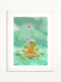 Bao Quyen | Buddhism Rám: Dubový, Velikost: 30 x 20 cm