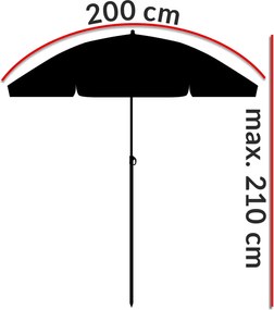 Plážový slunečník Cyprusa 200 cm červený