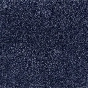 Lano, Metrážový koberec Supersoft 710 tm. modrý, šíře 4m, modrá, ab (mřížka), ložnice